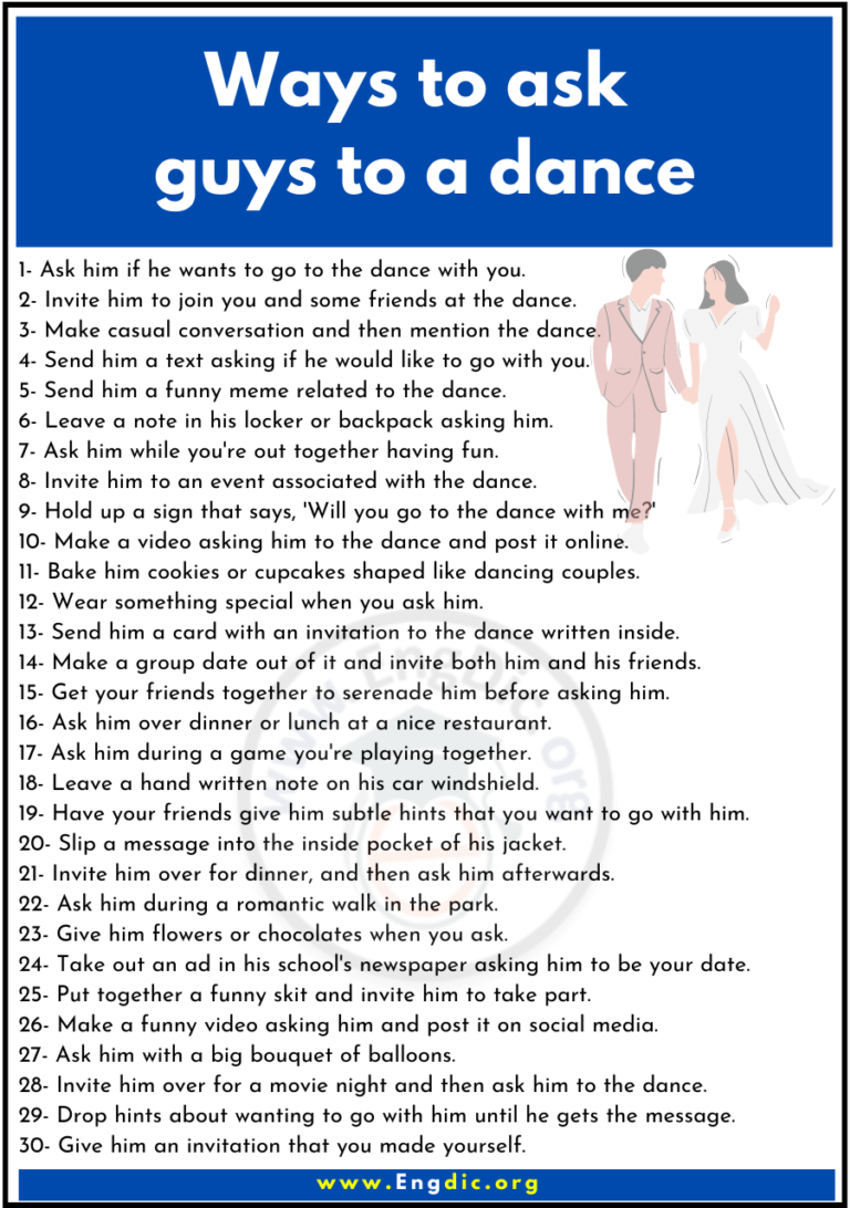 120+ Creative Ways to Say Yes To A Dance - EngDic