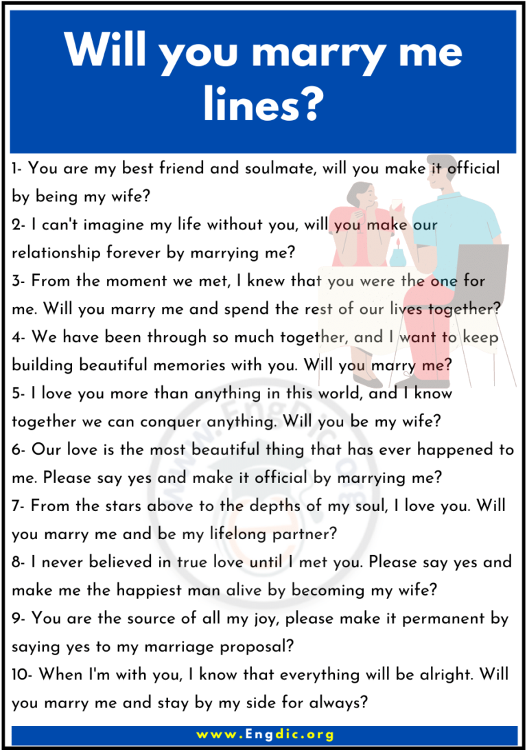 220+ Other Ways to Say Will You Marry Me - EngDic
