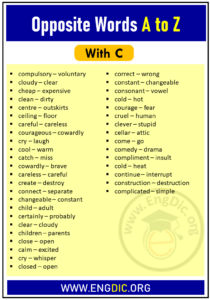 +2000 Opposite Words/Antonyms List A to Z - EngDic