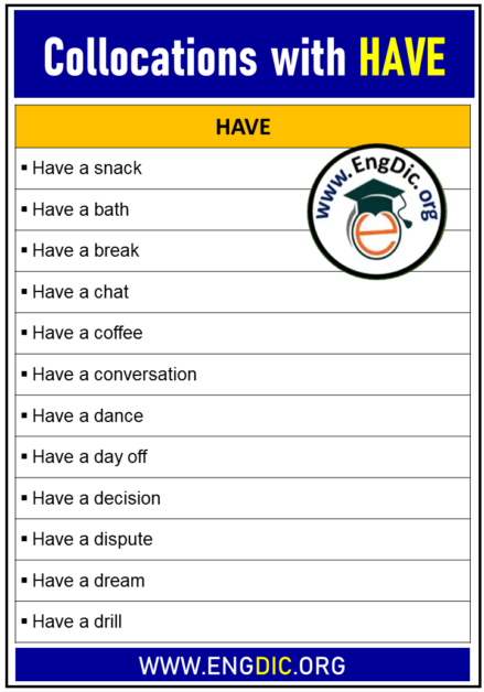 100+ Collocations with Have in English with Examples PDF - EngDic