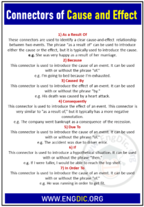 Connectors of Cause and Effect (Definition and Examples) - EngDic