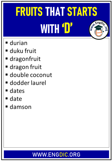 25 Fruits That Start With D (Pictures and Properties) - EngDic