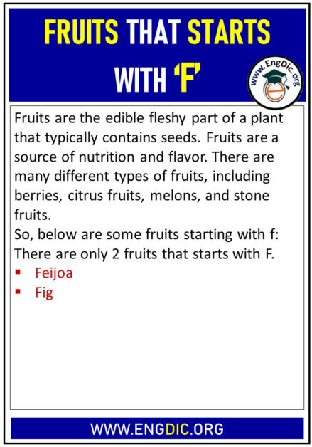 22 Fruits that Start With F (Pictures and Properties) - EngDic