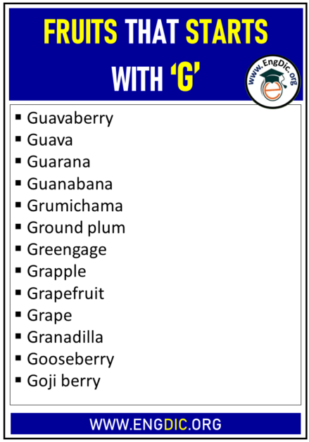 32 Fruits that Start With G (Pictures and Properties) - EngDic