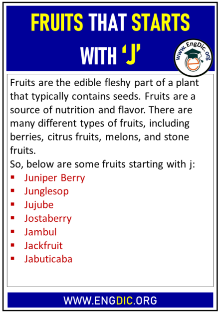 28 Fruits That Start With J (Pictures and Properties) - EngDic