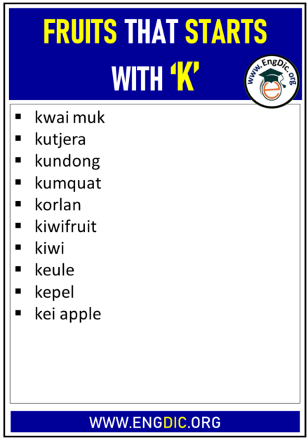 35 Fruits That Start With K (Pictures and Properties) - EngDic