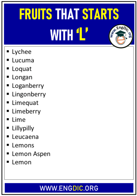 38 Fruits That Start With L (Pictures and Properties) - EngDic