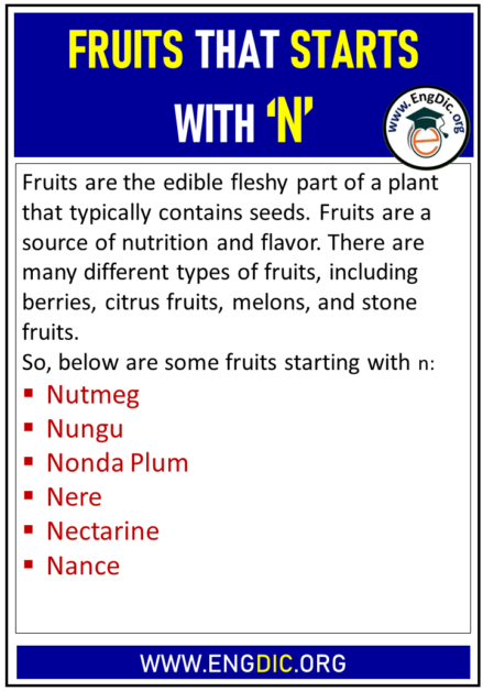 26 Fruits That Start With N (Pictures and Properties) - EngDic
