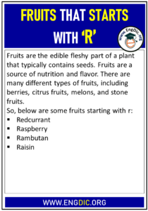 29 Fruits That Start With R (Properties and Pictures) - EngDic