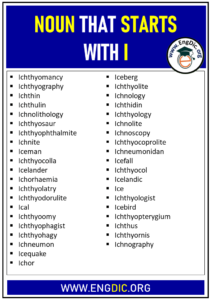 450+ Nouns that Start with I (All Types and Pictures) - EngDic