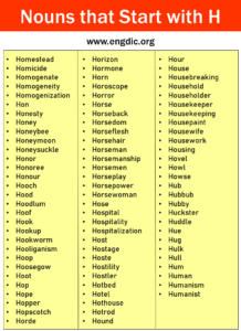 300+ Nouns that Start with H (All Types and Pictures) - EngDic