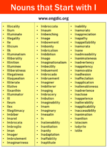 450+ Nouns that Start with I (All Types and Pictures) - EngDic