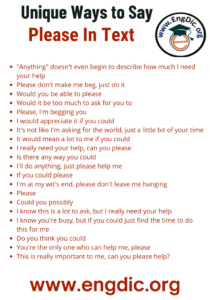 30+ Unique Ways to Say Please In Text - EngDic