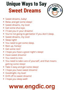 30+ Unique Ways to Say Sweet Dreams - EngDic