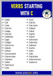 330 Verbs Starting with C (Complete List) - EngDic