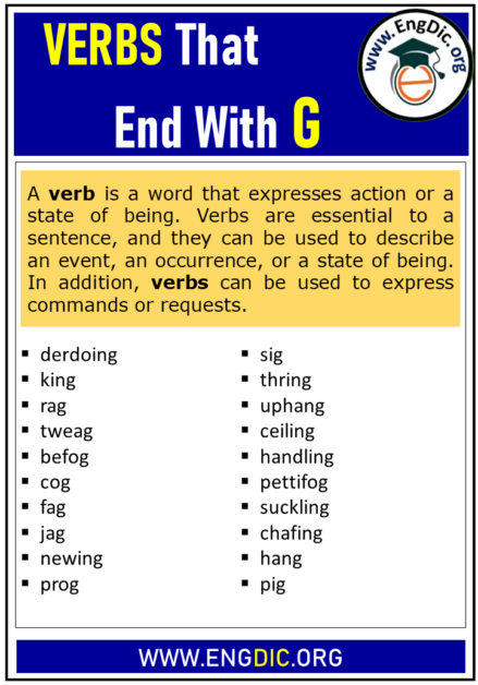 200+ Verbs that End with G (Complete List) - EngDic