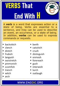 450 Verbs that End With H (Complete List) - EngDic