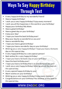 30+ Funniest Ways To Say Happy Birthday Through Text - EngDic