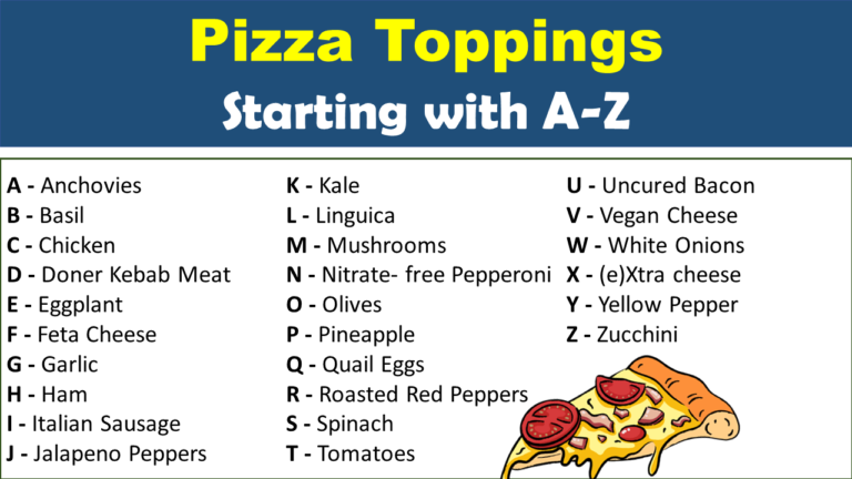 A To Z Pizza Topping Vocabulary -List of All Pizza Toppings - EngDic