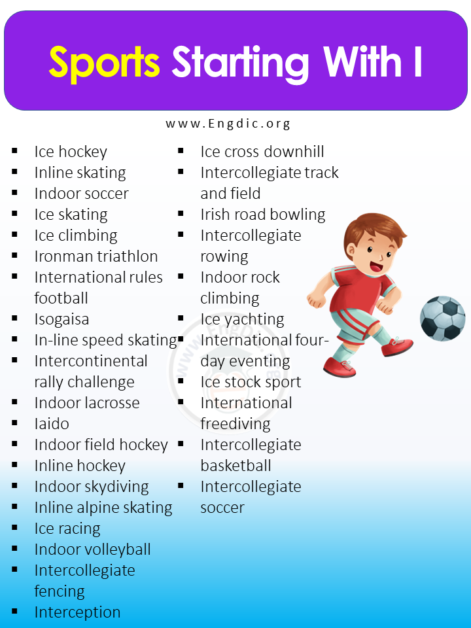 Sports Names List: Sports Beginning With A to Z - EngDic