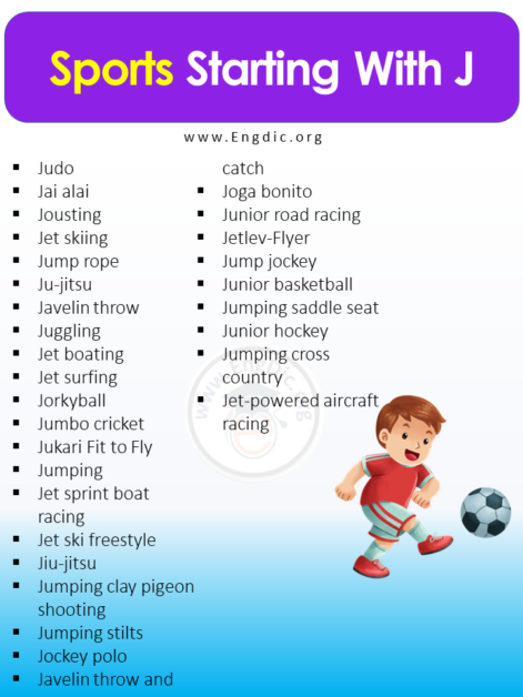 Sports Names List: Sports Beginning With A to Z - EngDic
