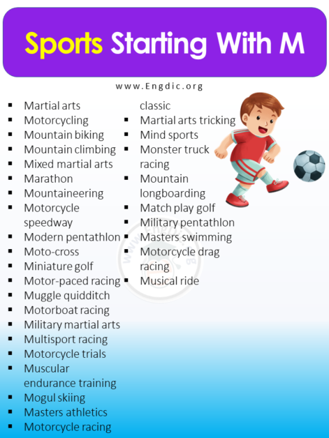 Sports Names List: Sports Beginning With A to Z - EngDic