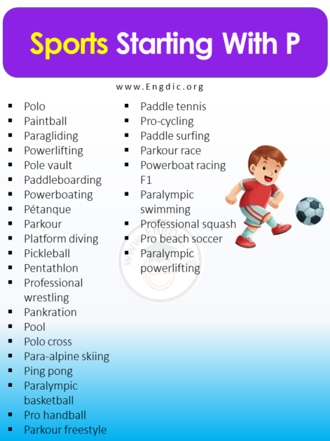 Sports Names List: Sports Beginning With A to Z - EngDic