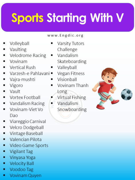 Sports Names List: Sports Beginning With A to Z - EngDic