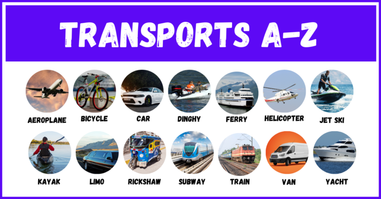 All Transports Beginning with A to Z - EngDic