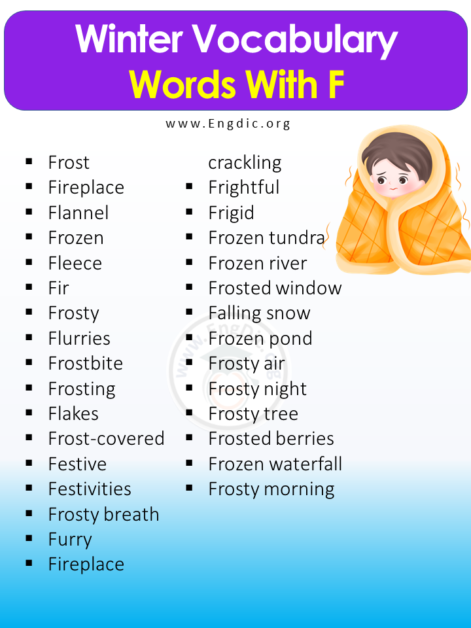 Winter Words Starting With A to Z -Winter Vocabulary List - EngDic