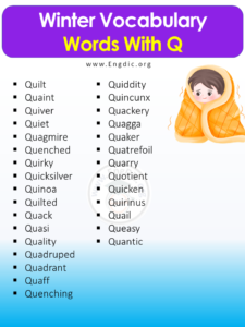 Winter Words Starting With A to Z -Winter Vocabulary List - EngDic