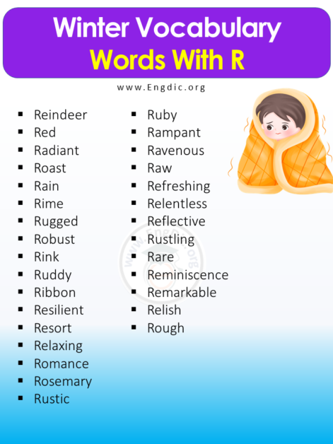 Winter Words Starting With A to Z -Winter Vocabulary List - EngDic