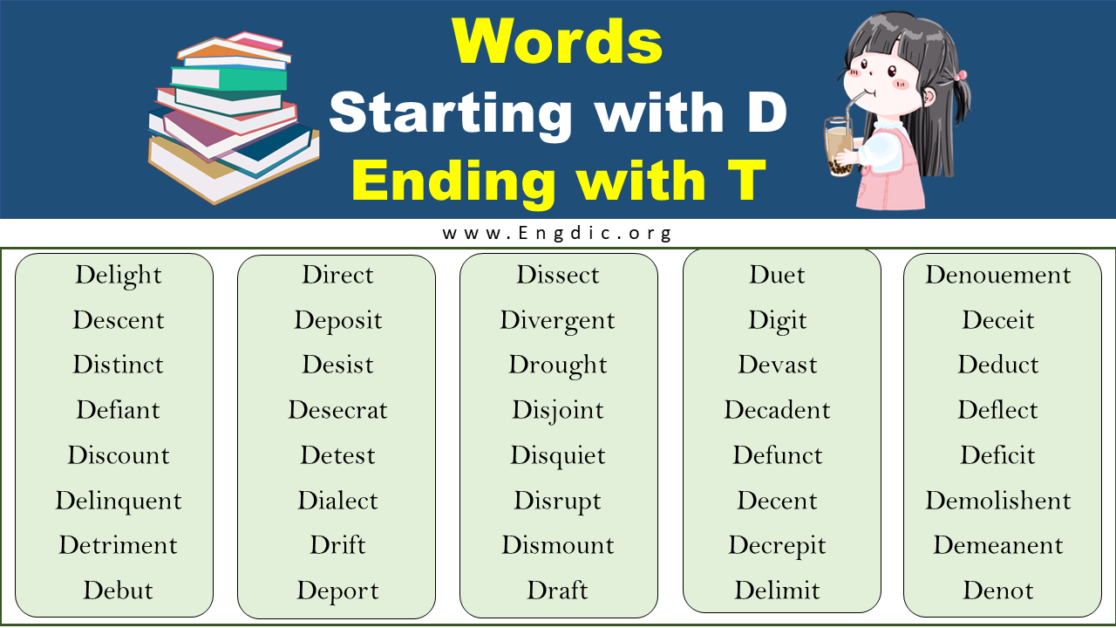 Words Starting With D and Ending With T (All Possible Words) - EngDic