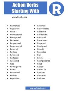 200 Verbs Starting with R (Complete List) - EngDic