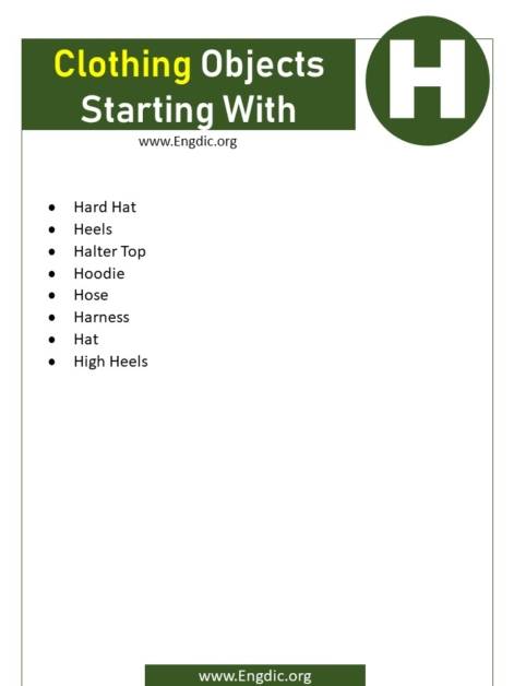 List Of Objects That Start With H - EngDic