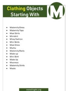 List Of Objects That Start With M - EngDic