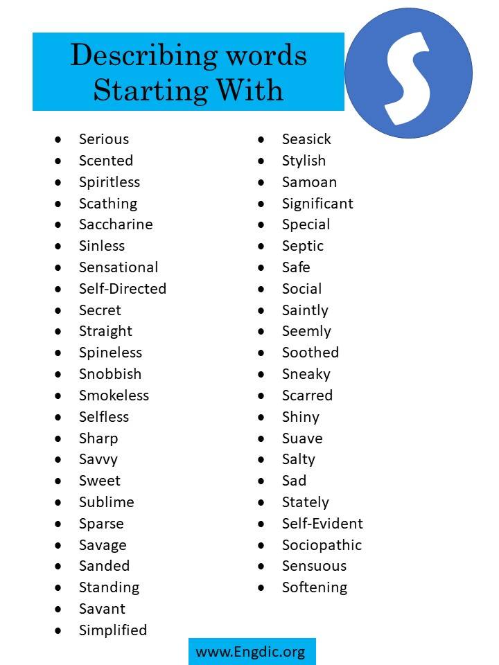Describing Words That Start With S EngDic Describing Words That Start With S EngDic