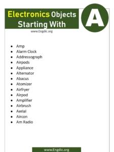 List Of Objects That Start With A - EngDic