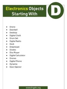 List Of Objects That Start With D - EngDic