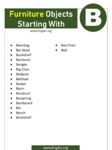 List Of Objects That Start With B - EngDic
