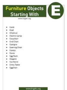 List Of Objects That Start With E - EngDic