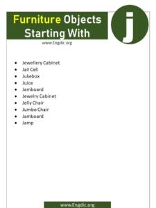 List Of Objects That Start With J - EngDic