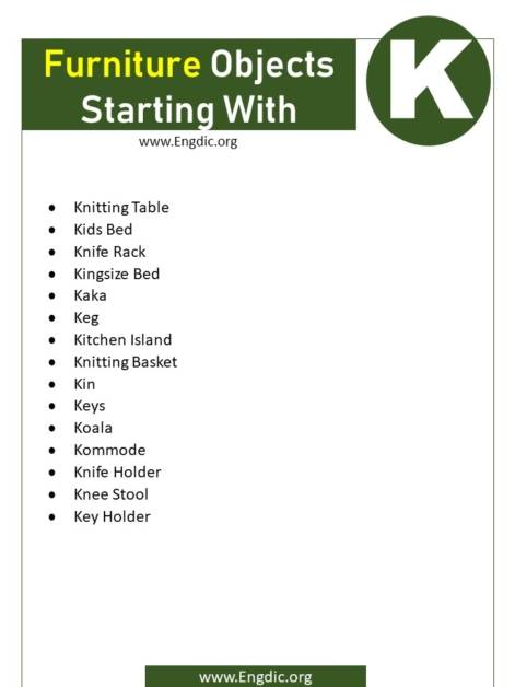 List Of Objects That Start With K - EngDic