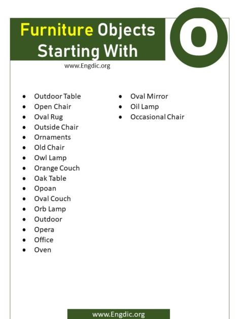 List Of Objects That Start With O - EngDic