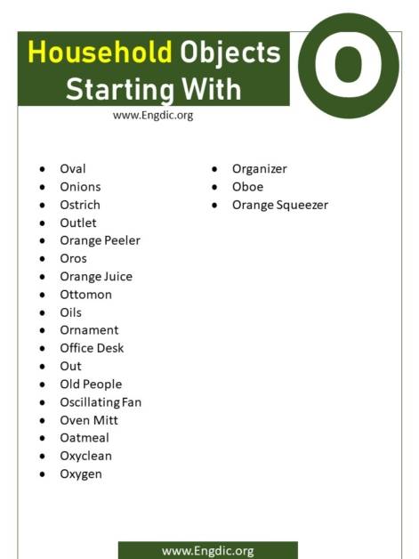 List Of Objects That Start With O - EngDic