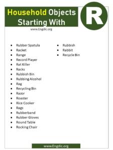 List Of Objects That Start With R - EngDic