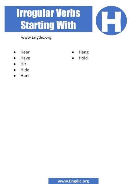 250 Verbs Starting With H (Complete List) - EngDic
