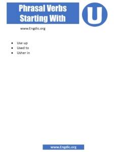 140 Verbs Starting With U (Complete List) - EngDic