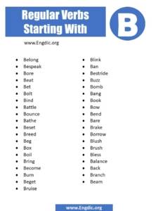350 Verbs Starting with B (Complete List) - EngDic