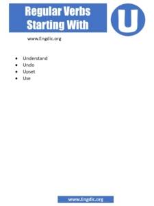 140 Verbs Starting With U (Complete List) - EngDic
